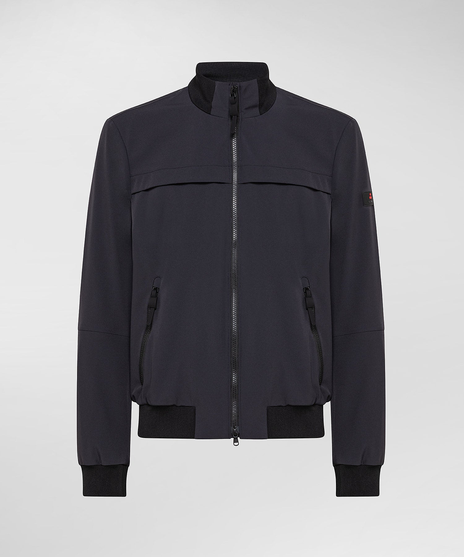 Smooth Bomber Jacket in Stretch Fabric / Blue