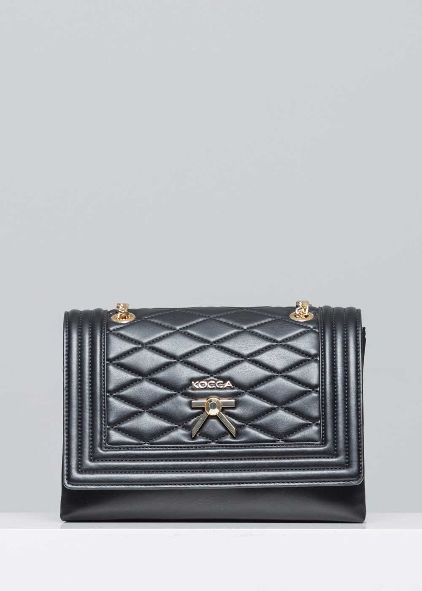 Kocca Bag in Eco-Leather with Pattern / Black